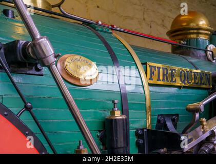 The Fire Queen an industrial locomotive engine on display at Penrhyn ...