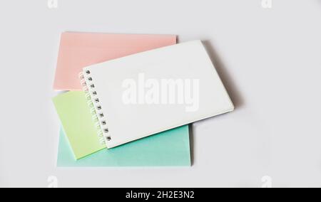 Blank colored stickers mockup with copy space for text on red pink ...