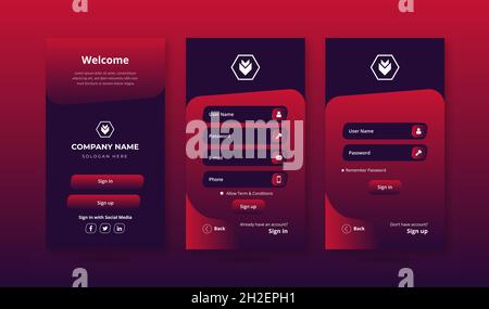 modern & creative welcome signup login screen template Stock Vector ...