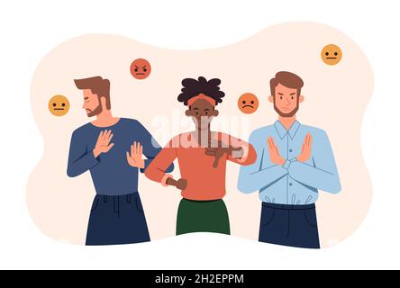 People negative rejection gestures body non verbal communication ...