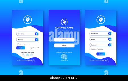 modern & creative welcome signup login screen template Stock Vector ...