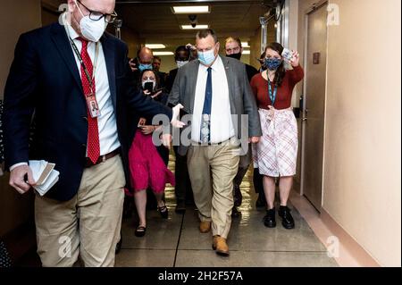 U.S. Senator Jon Tester (D-MT) speaks at a hearing of the Senate ...