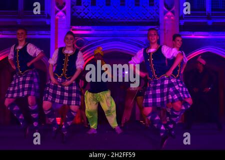 MUMBAI, INDIA - OCTOBER 7: Indian and UK flags light up the iconic BMC ...