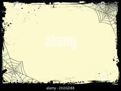 The Vector horizontal Halloween banner blank yellow template background ...