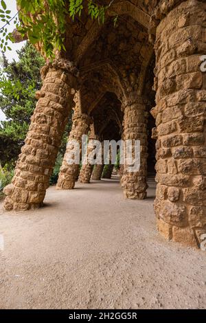 Park Guell, the Antoni Gaudi created design park in Barcelona, Spain ...