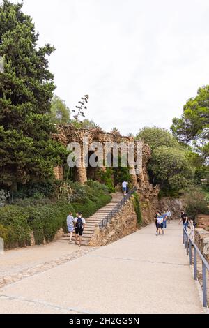 Park Guell, the Antoni Gaudi created design park in Barcelona, Spain ...