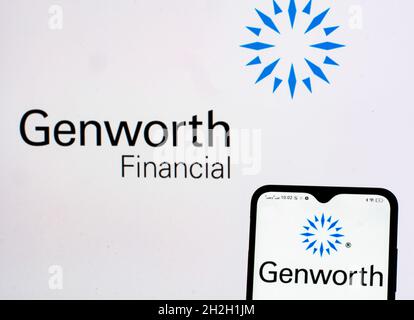 In this photo illustration Genworth Financial, Inc. logo seen displayed ...