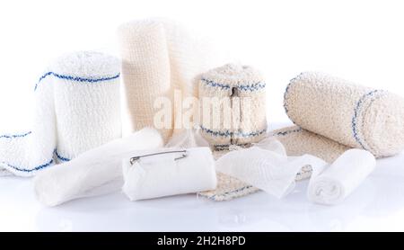 Different types of medical bandages, isolated on white Stock Photo - Alamy