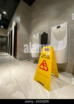 wet floor cleaning with water for hygienic reasons and disinfection wet ...