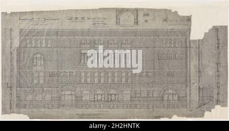 Standard Club, Chicago, Illinois, Revised Elevation and Details, 1887 ...