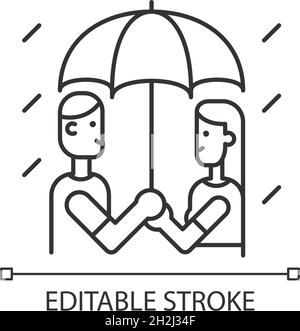 Man under rain icon, outline style Stock Vector Image & Art - Alamy