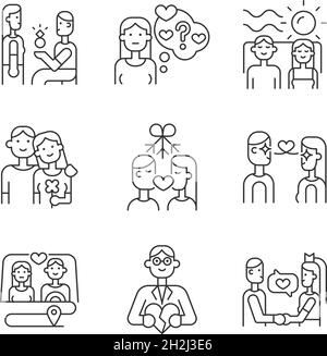 Partner relations outline icons collection. Partners, Relations ...