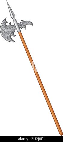 Medieval knight with halberd Stock Vector Image & Art - Alamy