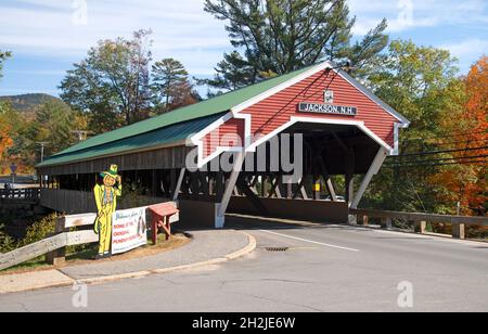 The Honeymoon Covered Bridge in Jackson, NH. USA. Built in 1876. It ...