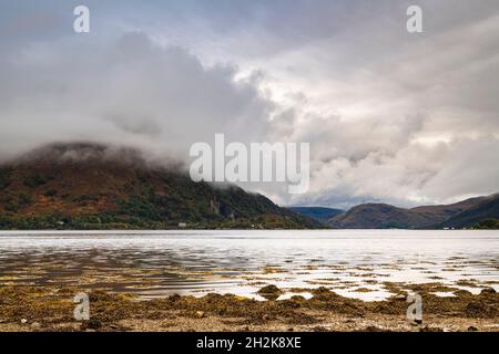 An gloomy autumnal 3 shot HDR image of lower Loch Etive from Airds Bay ...