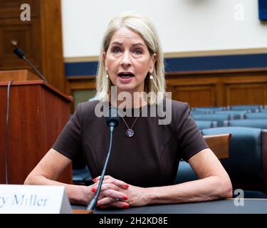 U.S. Representative Mary Miller (R-IL) speaking at a press conference ...