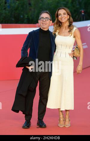 Pino Strabioli and Veronica Pesci attend the red carpet of Claudio ...