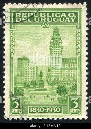 URUGUAY - CIRCA 1930: stamp printed by Uruguay, shows Indigent Old Man ...