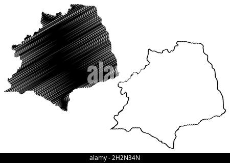 Nalgonda district (Telangana State, Republic of India) map vector ...