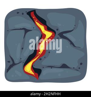 Magma or volcanic lava texture background, flat vector illustration ...