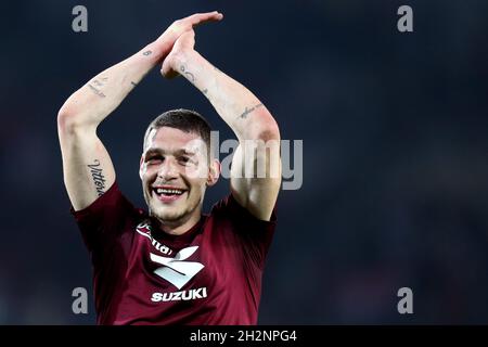 Andrea Belotti of Torino FC celebrates after the goal of 1-1 during the ...