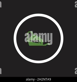 leaf shoots green organic tea mug leaf logo symbol design idea on black ...