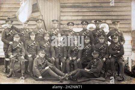 An inter-war era group potrait of British soldiers, signalers in the ...