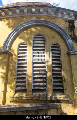 Old historic vietnamese window style Stock Photo - Alamy