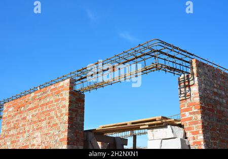 Reinforcement house window lintel concrete bars with wire rod ...