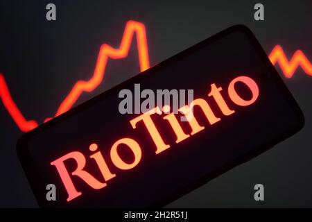 In this photo illustration, the Rio Tinto logo is seen displayed on a ...