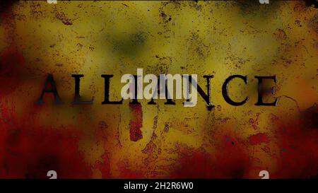 Alliance text hand draw digital art illustration Stock Photo - Alamy