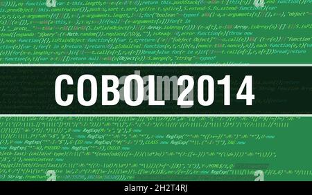 COBOL with Abstract Technology Binary code Background.Digital binary data and Secure Data ...