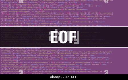EOF with Abstract Technology Binary code Background.Digital binary data and Secure Data Concept ...