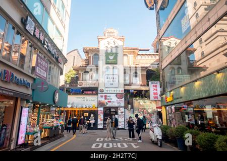 Daehakro, Oct 17, 2021 : Daehakro street in Seoul, South Korea. The ...