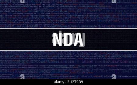 NDA with Abstract Technology Binary code Background.Digital binary data ...