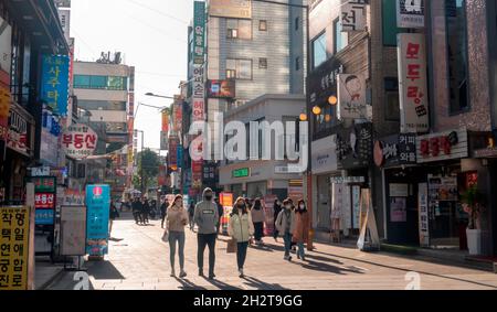 Daehakro, Oct 17, 2021 : Daehakro street in Seoul, South Korea. The ...