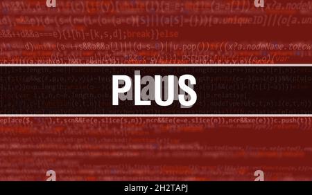 S-PLUS with Abstract Technology Binary code Background.Digital binary ...