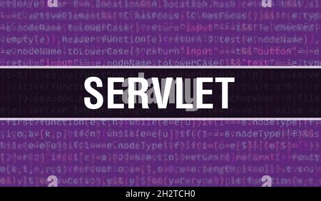 Servlet with Binary code digital technology background. Abstract ...