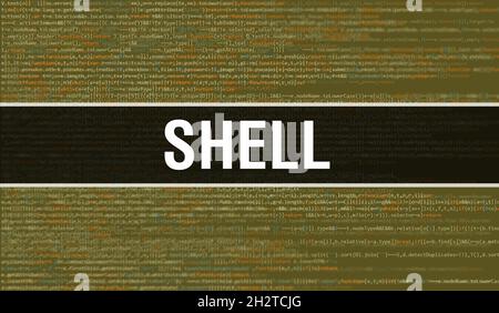 C Shell concept with Random Parts of Program Code.C Shell text written ...