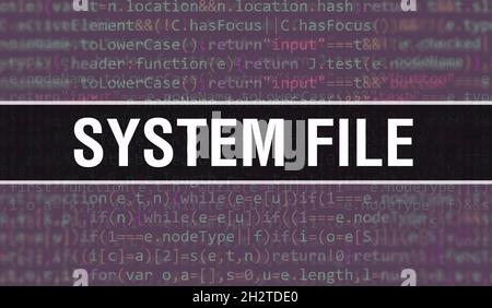 text file concept with Random Parts of Program Code.text file text written on Programming code ...