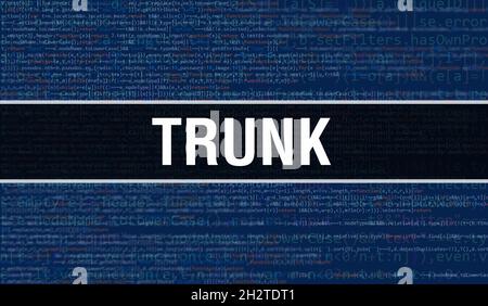 Trunk with Abstract Technology Binary code Background.Digital binary ...