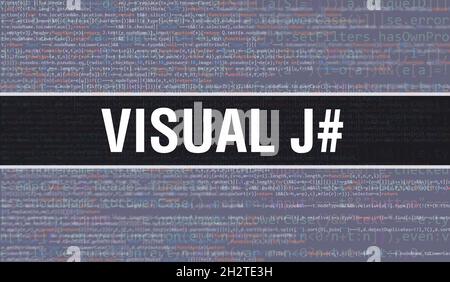 visual programming concept with Random Parts of Program Code. visual programming with ...