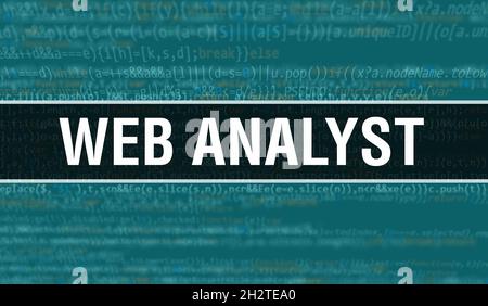 Program analyst concept illustration using code for developing programs and app. Program analyst ...