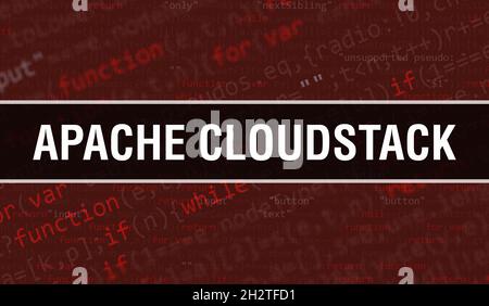 CloudStack with Binary code digital technology background. Abstract ...
