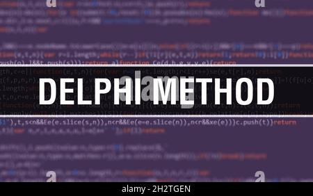 Delphi text written on Programming code abstract technology background ...