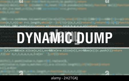 Dynamic dump text written on Programming code abstract technology ...