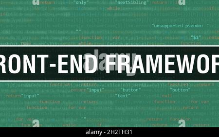 Front-end text written on Programming code abstract technology ...