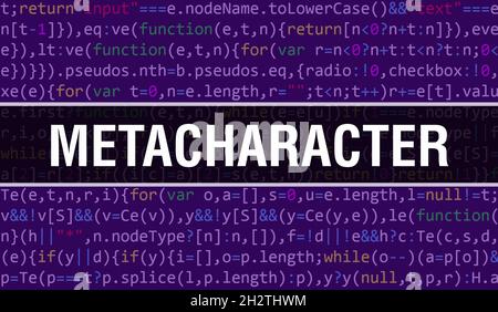 Metacharacter with Binary code digital technology background. Abstract ...