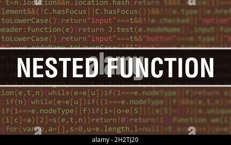 function concept illustration using code for developing programs and app. function website code ...