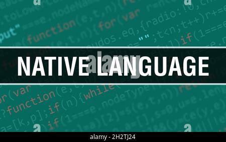 Java native language with Digital java code text. Java native language and Computer software ...